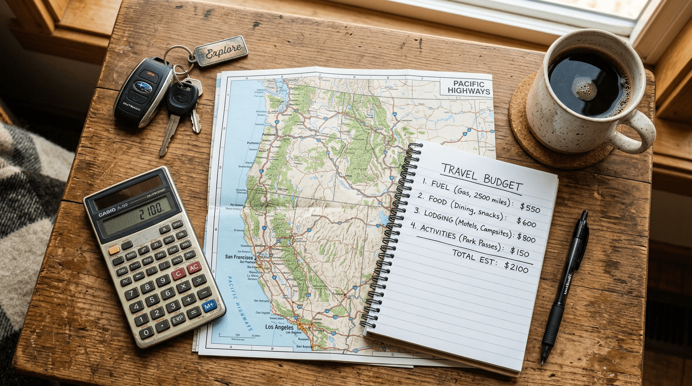 Road Trip Budget Calculator - Fuel, Food & Lodging