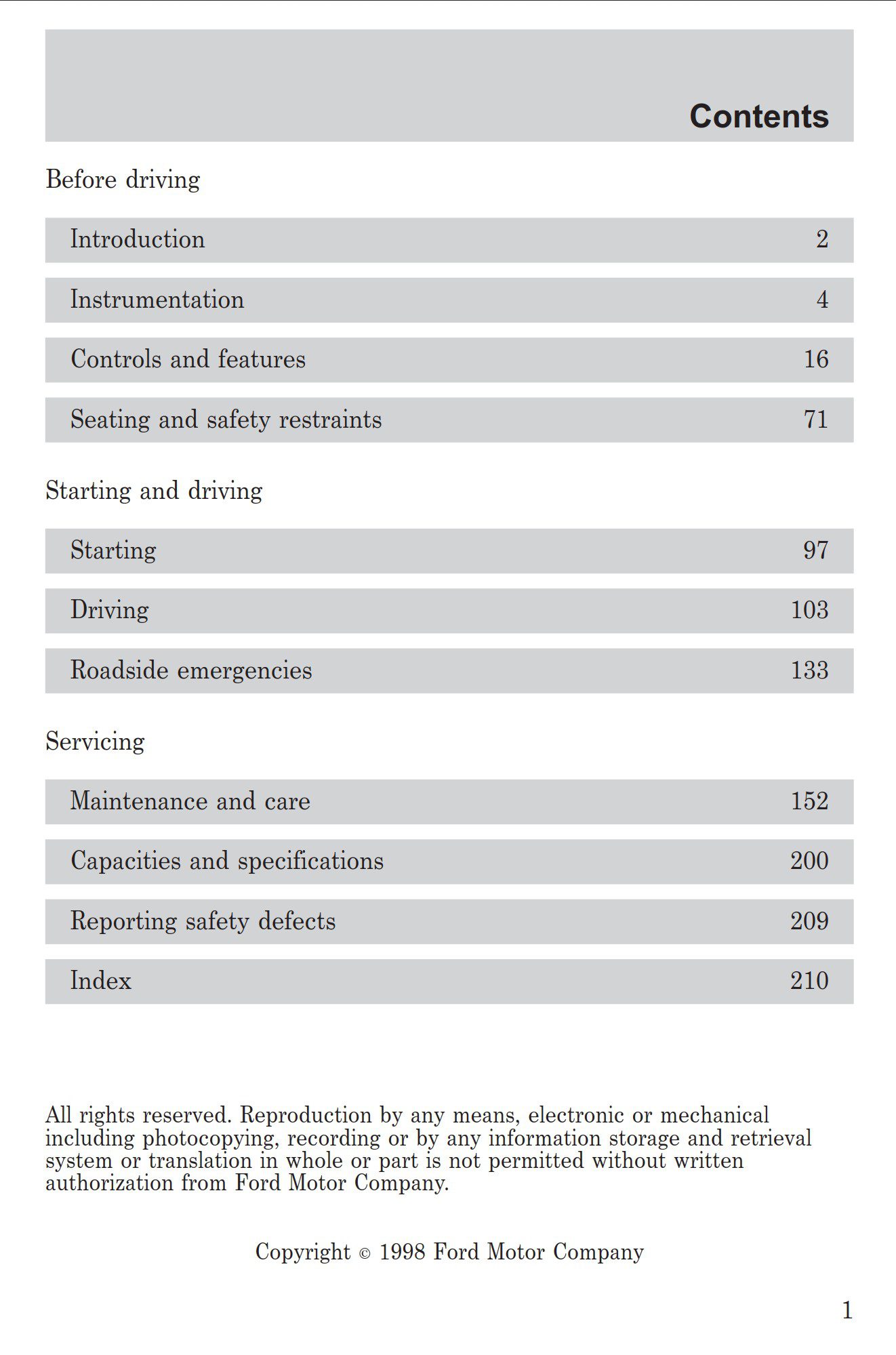 1999 Ford Ranger Owner's Manual - DIY & Guides