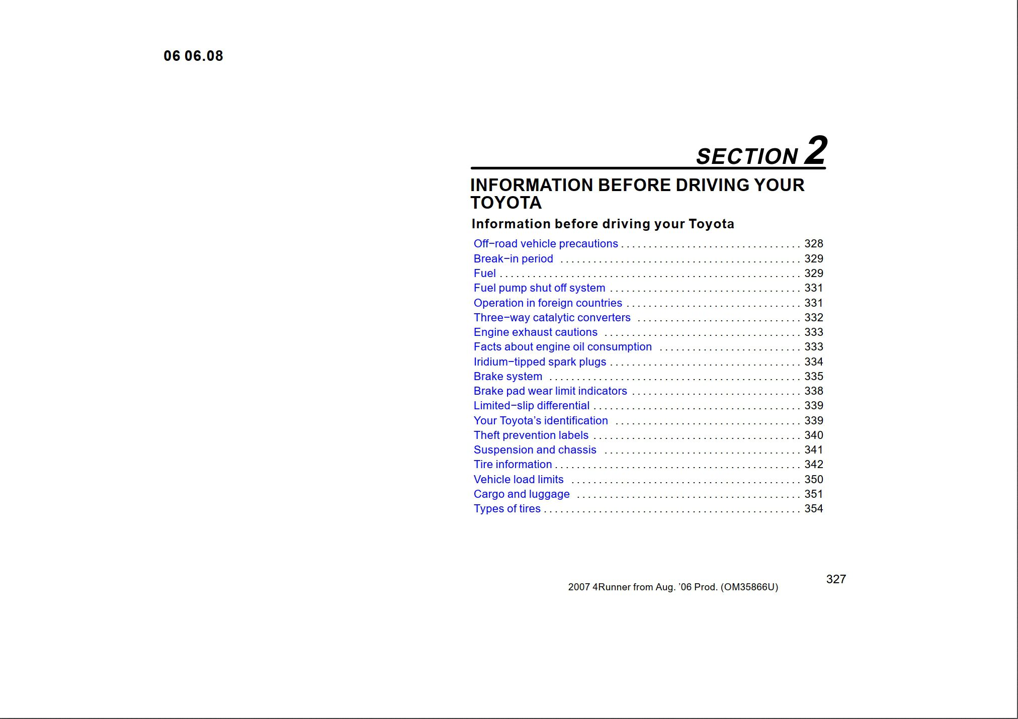 2007 Toyota 4runner Owner's Manual - DIY & Guides