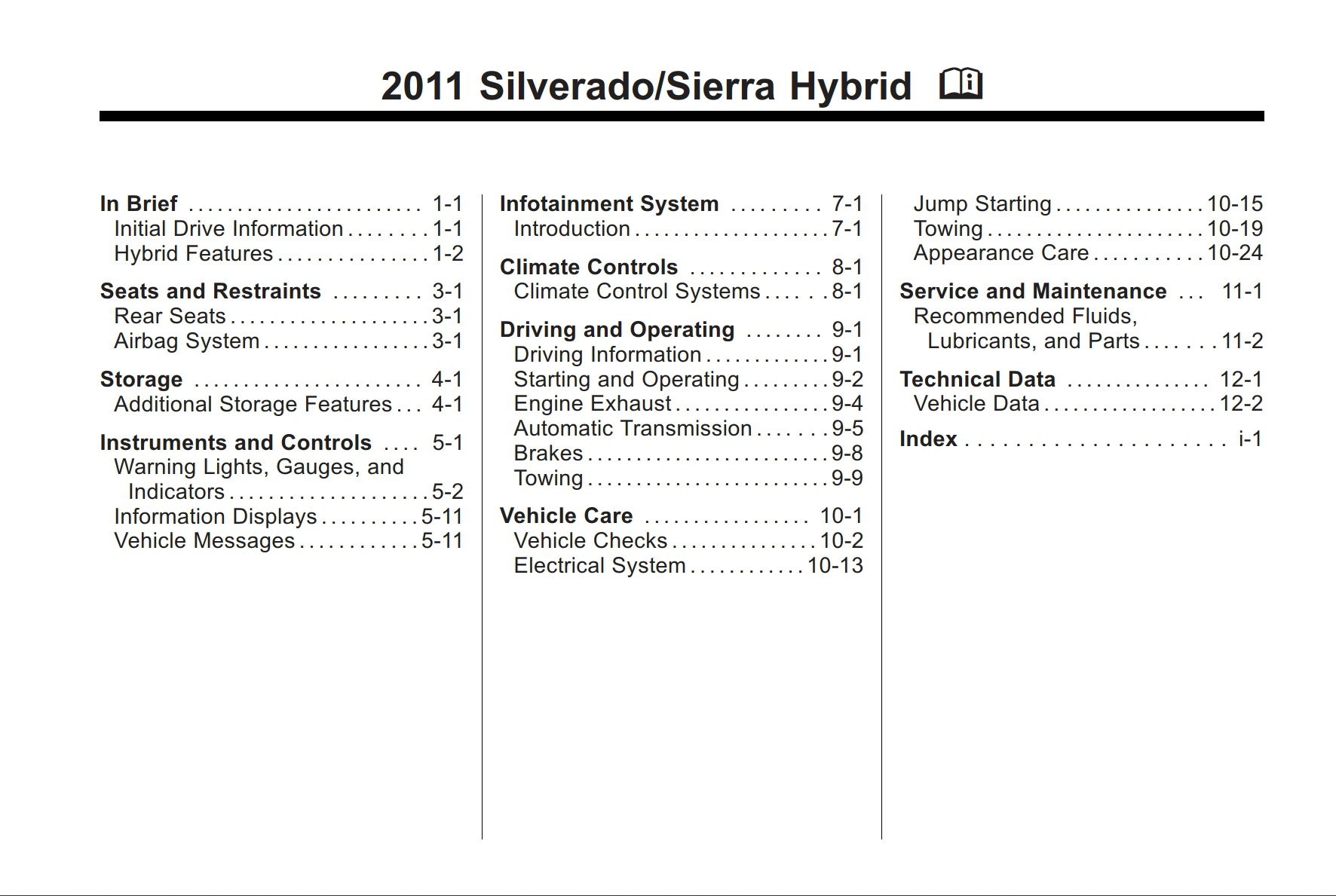 2011 Chevrolet Silverado Owner's Manual - DIY & Guides