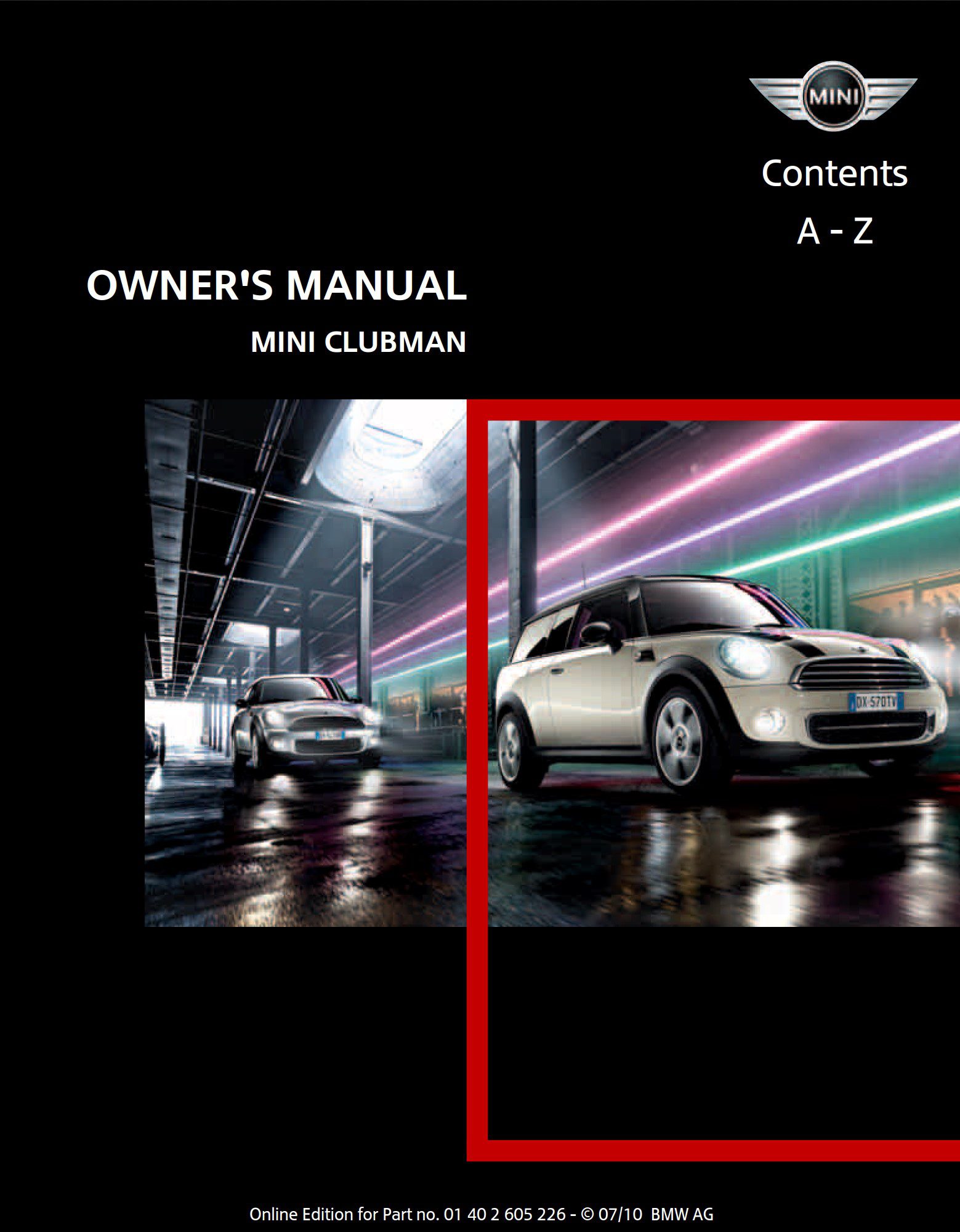 2011 Mini Clubman Owner's Manual - DIY & Guides