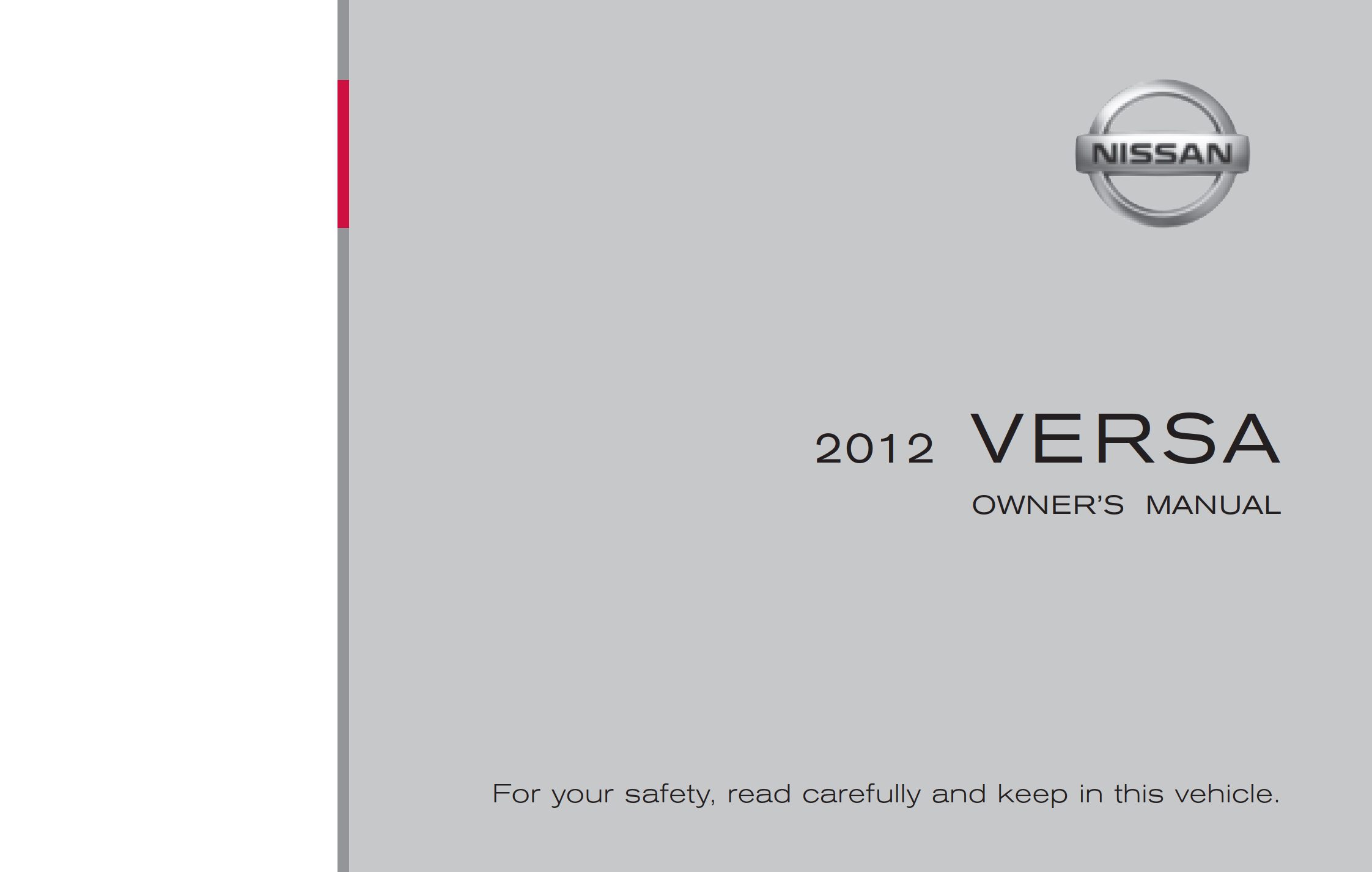 2012 Nissan Versa Owner's Manual - DIY & Guides