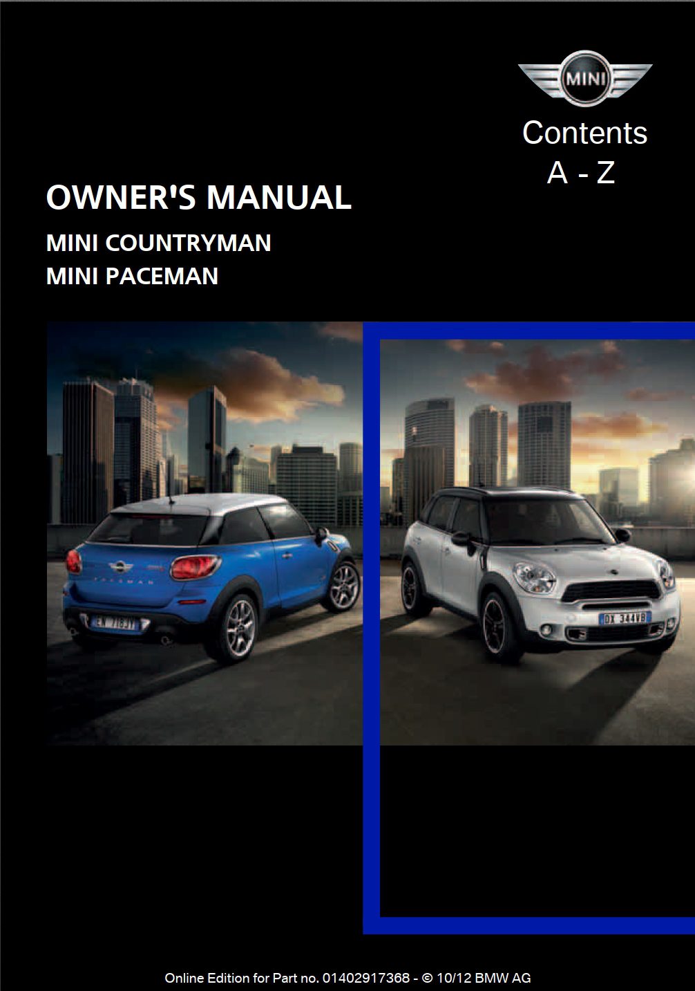 2013 Mini Countryman Owner's Manual - DIY & Guides