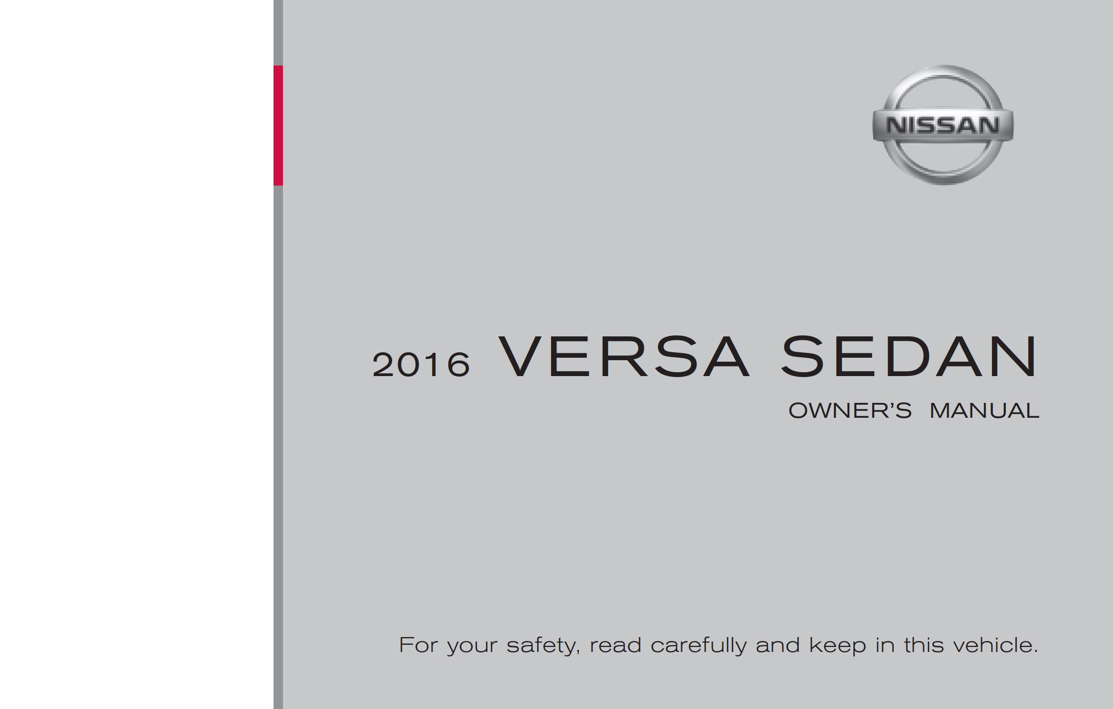 2016 Nissan Versa Sedan Owner's Manual - DIY & Guides