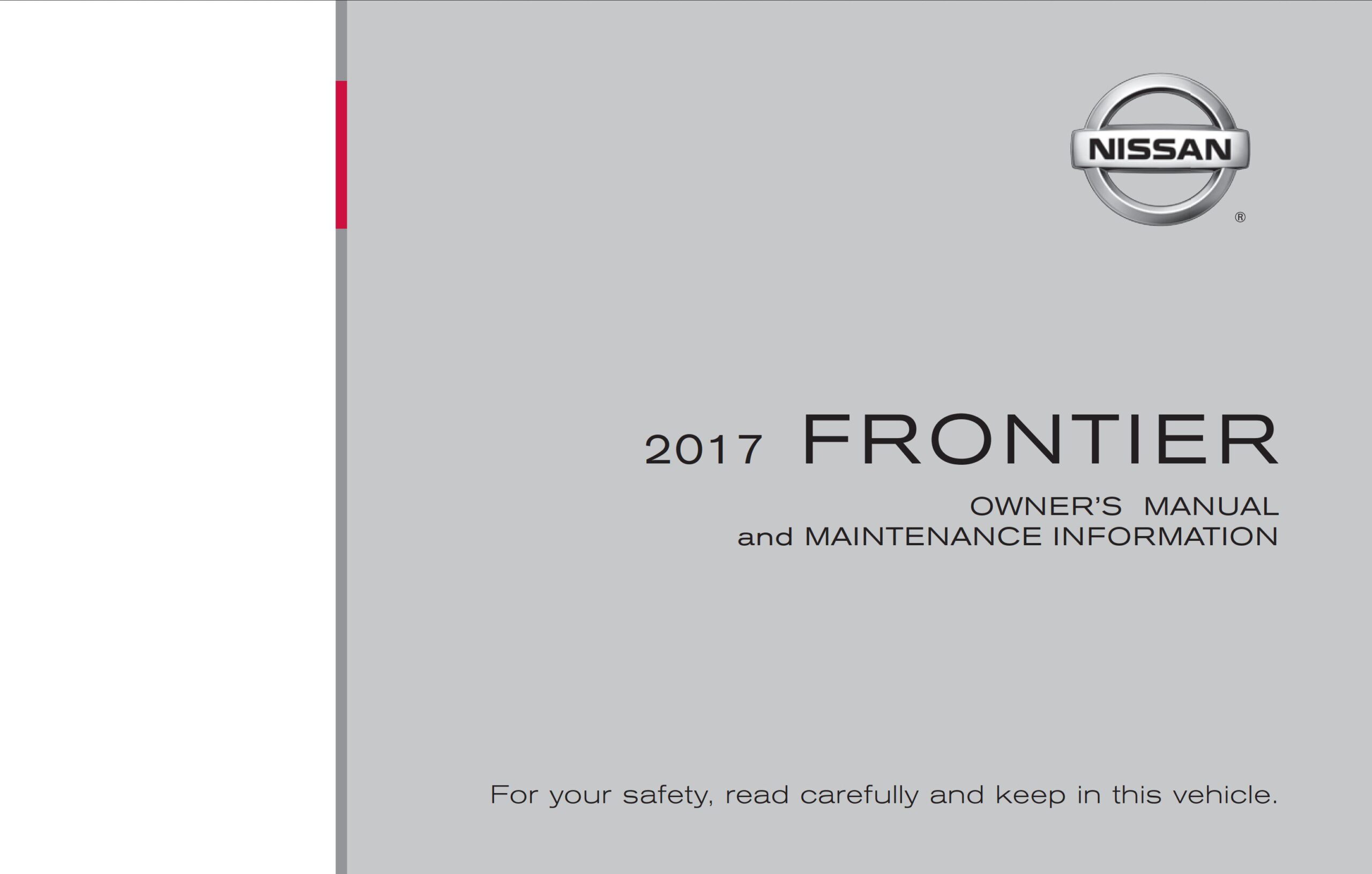 2017 Nissan Frontier Owner's Manual - DIY & Guides