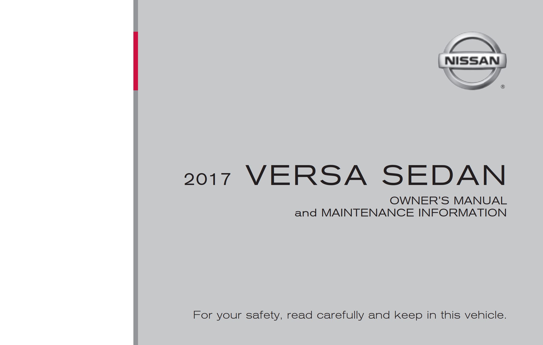 2017 Nissan Versa Sedan Owner's Manual - DIY & Guides