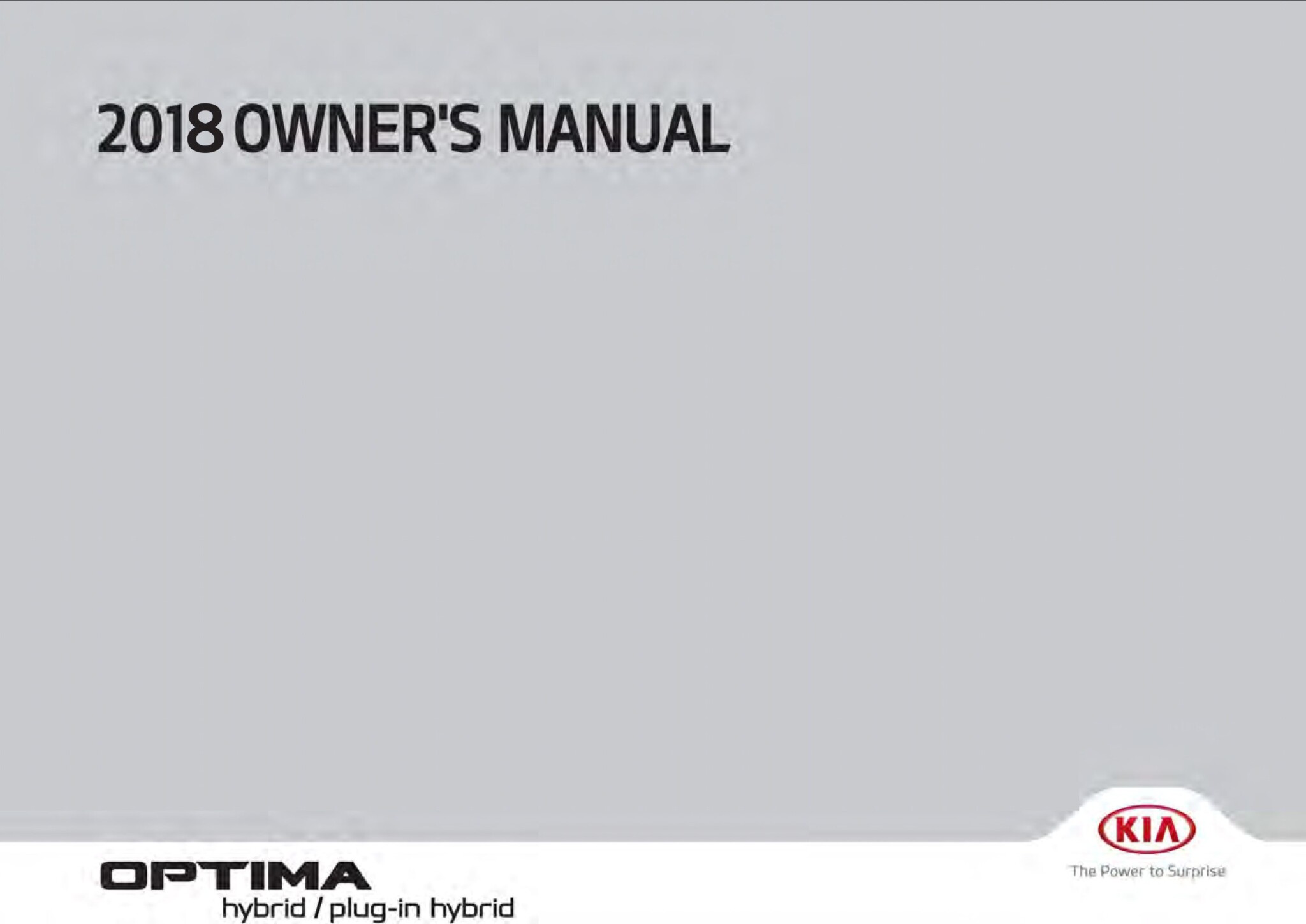 2018 Kia Optima HEV PHEV Owner Manual - DIY & Guides