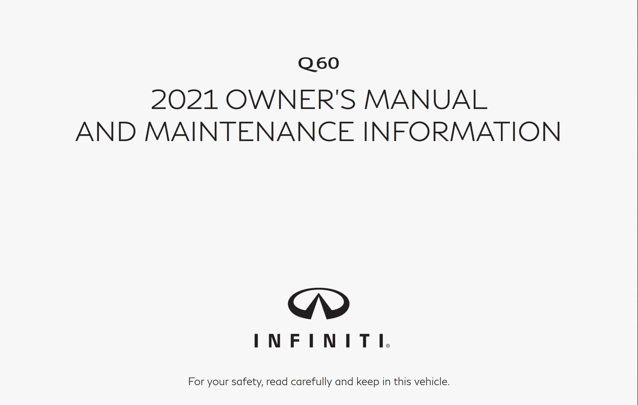 2021 Infiniti Q60 Owner's Manual - DIY & Guides