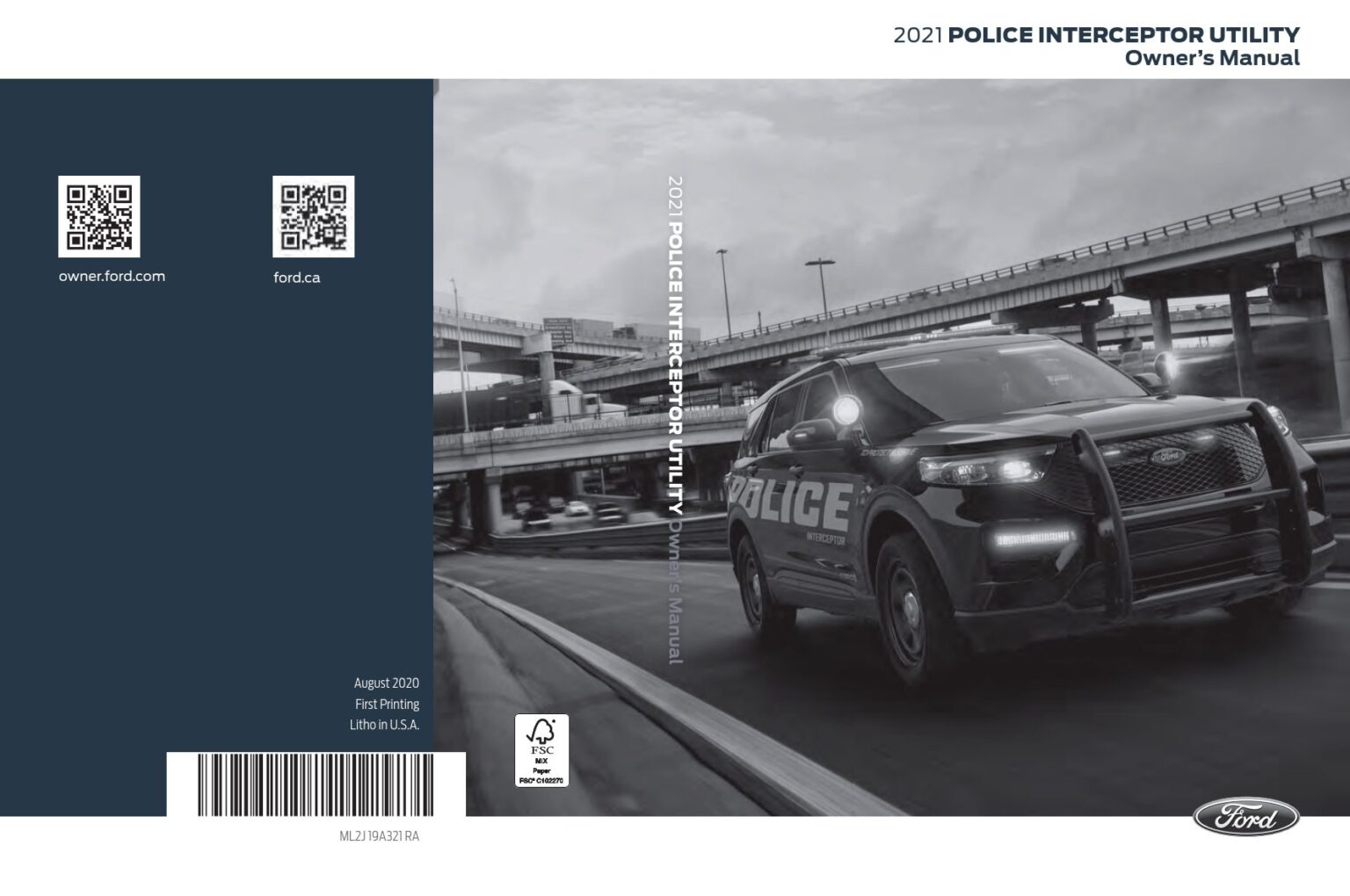 2021 Ford POLICE INTERCEPTOR UTILITY Owner Manual - DIY & Guides