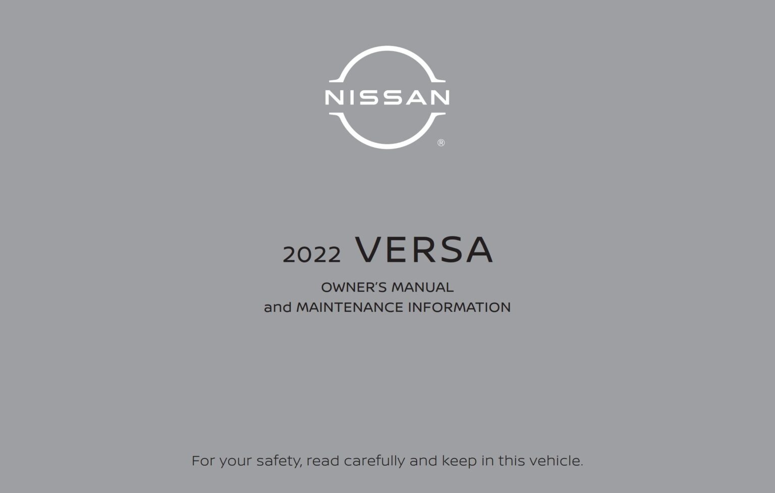2022 Nissan Versa Owner's Manual - DIY & Guides