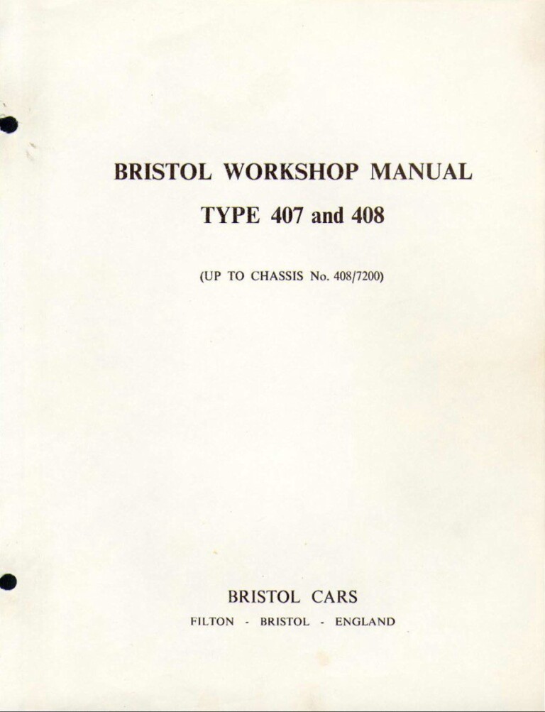 PDF ONLINE - Bristol 407-408 Engine Service Manual - DIY & Guides