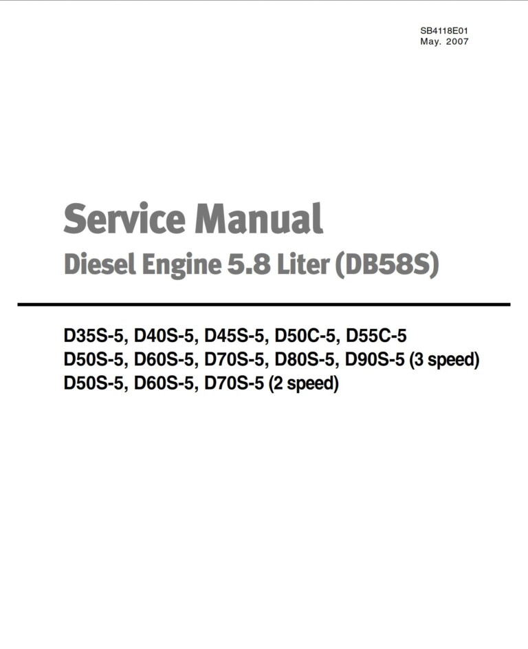 Doosan D35S-5 D45S-5, D50C-5, D55C-5, D50S-5, D60S-5, D70S-5, D80S-5 ...