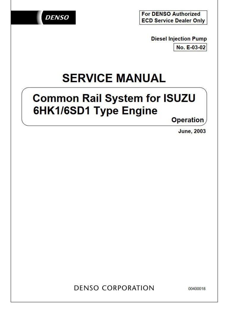 Isuzu 6HK1, 6SD1 Type Engine Service Manual - DIY & Guides
