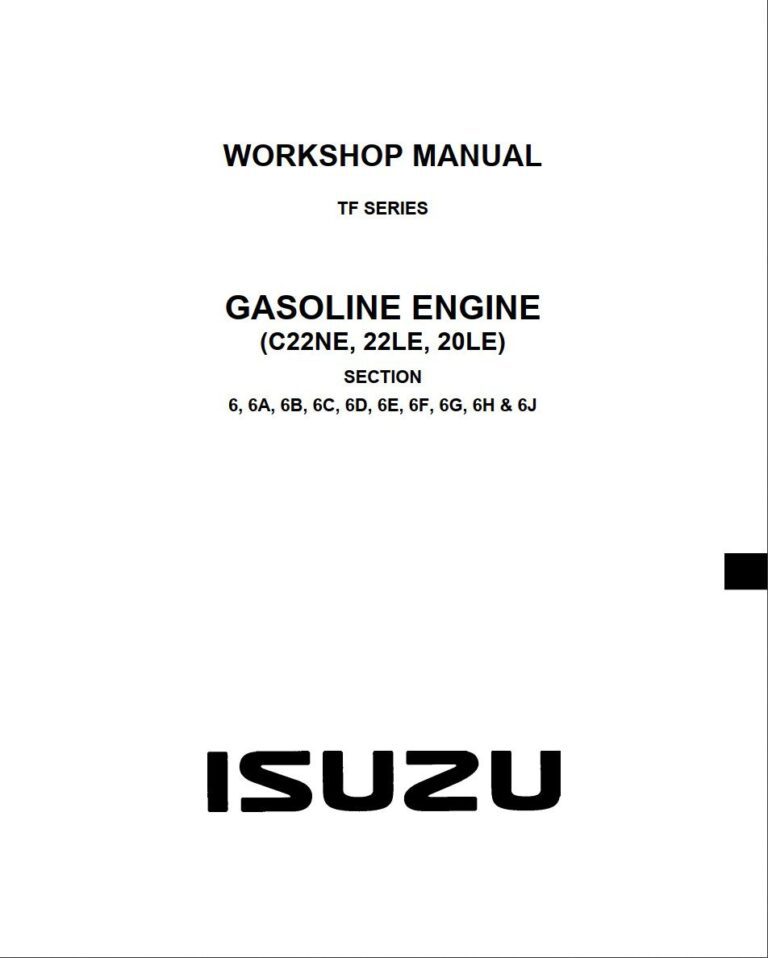 Isuzu C22NE, 22lE, 20lE Workshop Manual - DIY & Guides