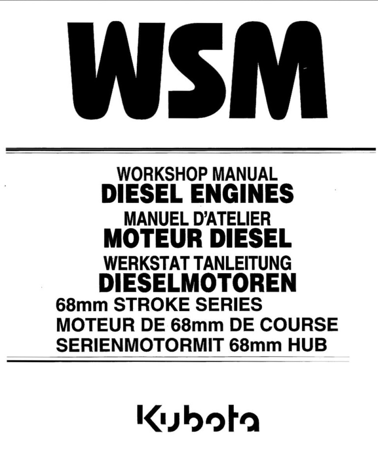 Kubota Z482 Diesel Engine Workshop Manual - DIY & Guides
