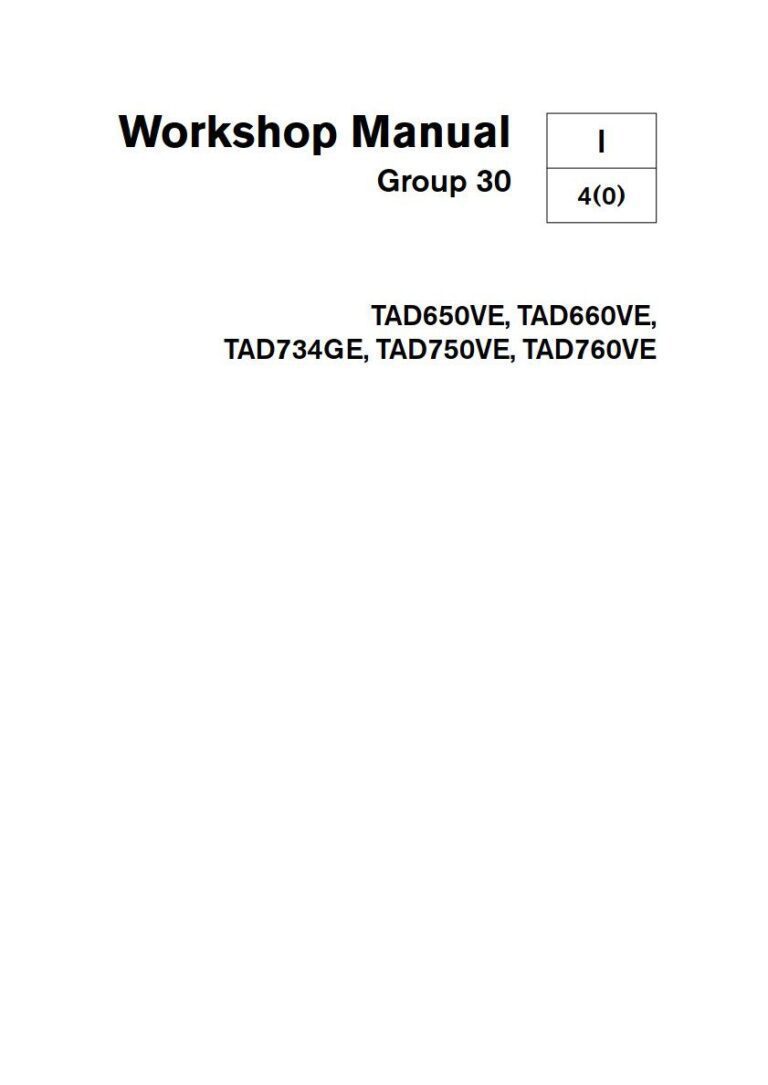 Vovlo TAD650VE, TAD660VE, TAD734GE, TAD750VE, TAD760VE Workshop Manual ...