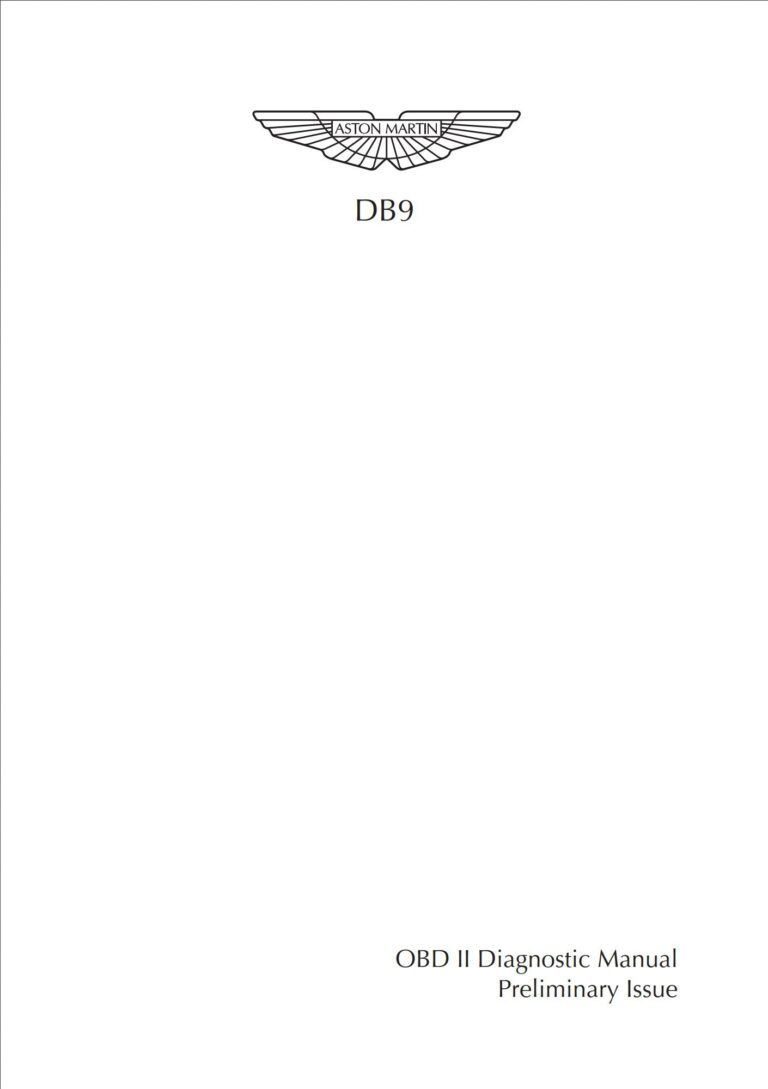 Aston Martin DB9 OBD II Diagnostic Manual: Essential Resource for ...