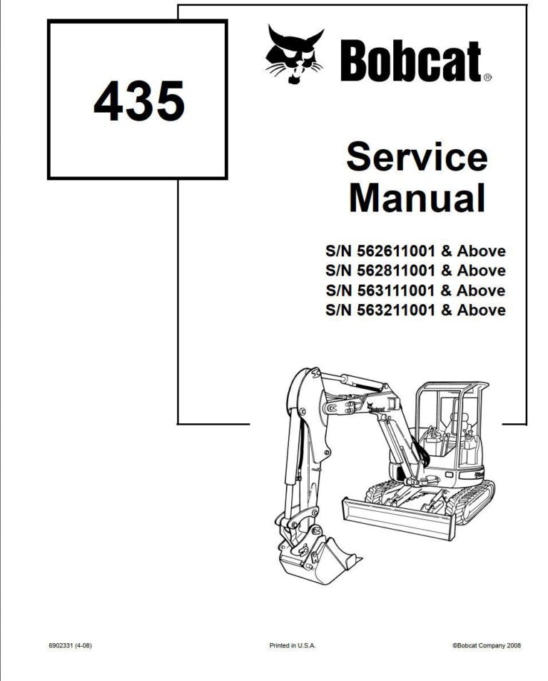 Bobcat 435 Service Manual - Comprehensive Guide for Maintenance and ...