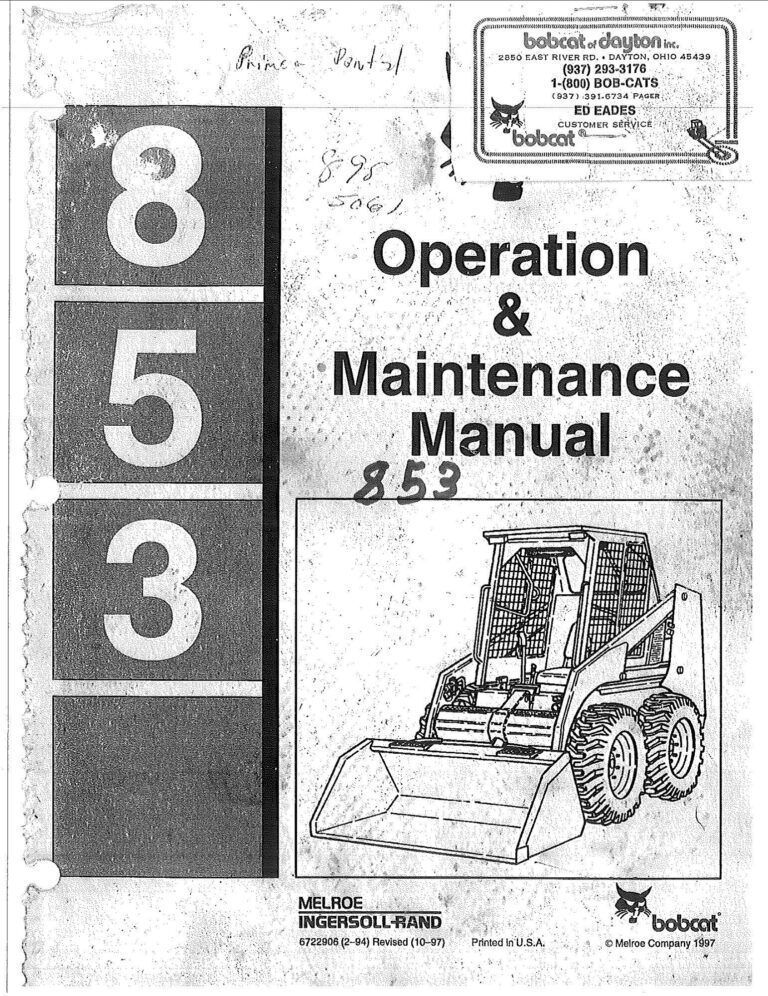 Master the Bobcat 853 with Our Operation & Maintenance Manual
