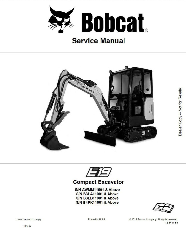 Bobcat E19 Service Manual: Comprehensive Guide for Operators, Mechanics ...