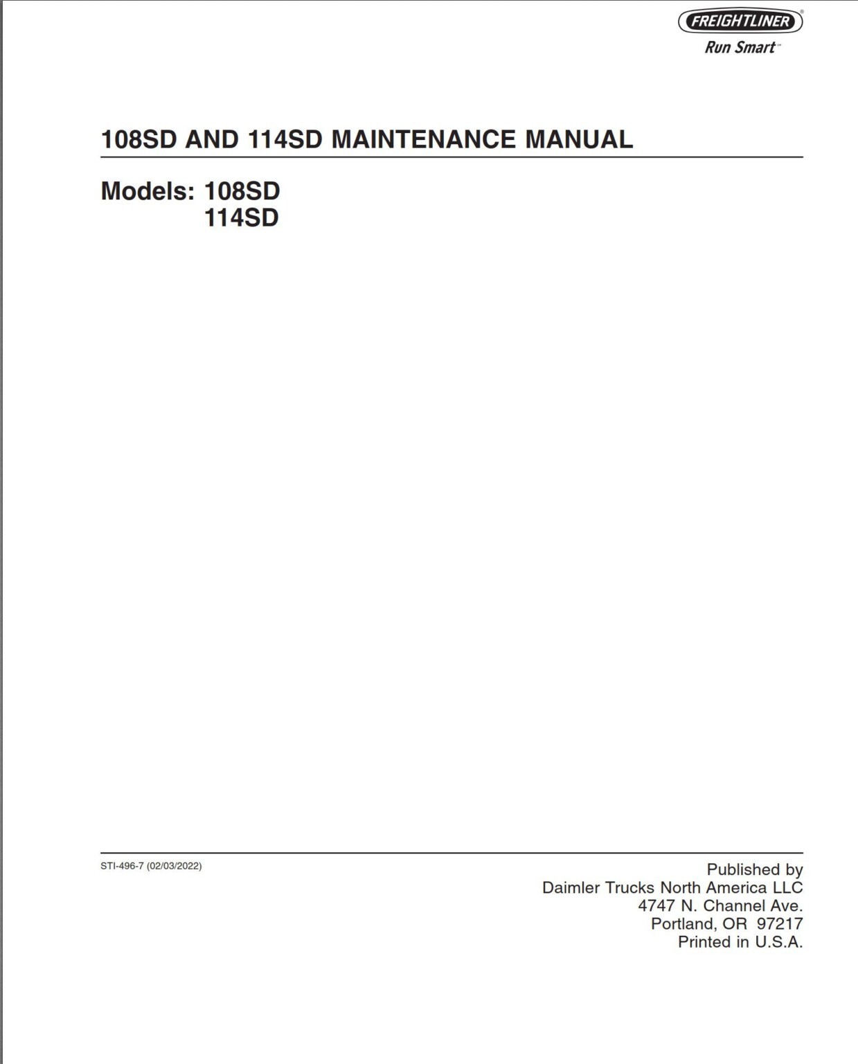 The Freightliner 108SD and 114SD Maintenance Manual: Comprehensive ...