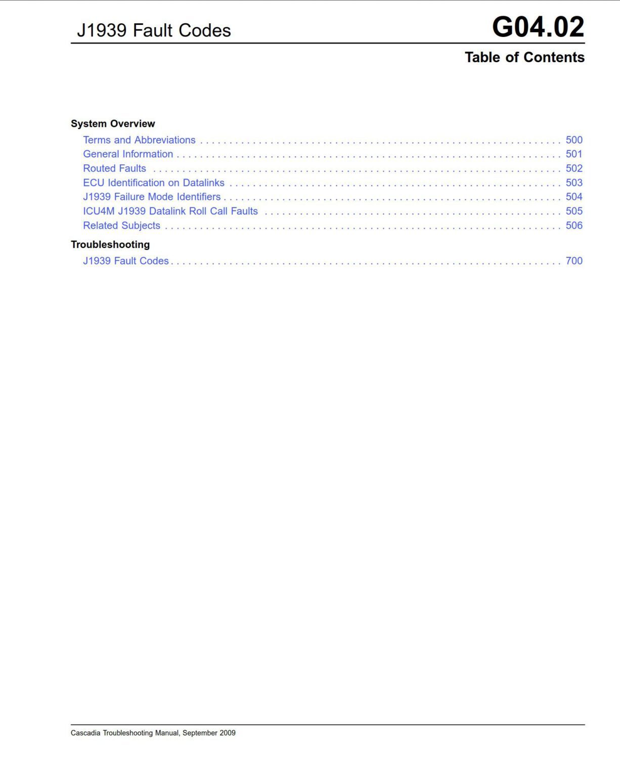 Freightliner Cascadia J1939 Fault Codes - System Overview