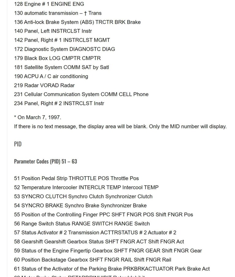 FREIGHTLINER Engine Fault codes (MID, PID, SID, FMI) - DIY & Guides