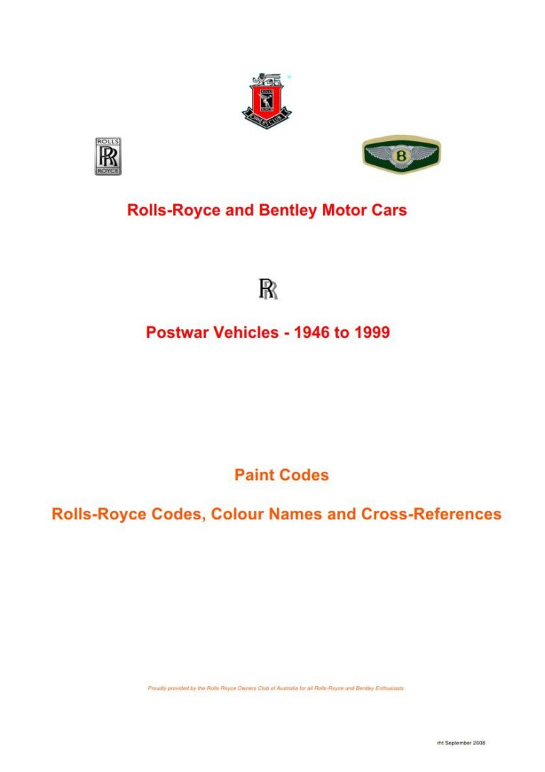Rolls Royce Bentley Paint Codes: A Comprehensive Guide for Accurate ...