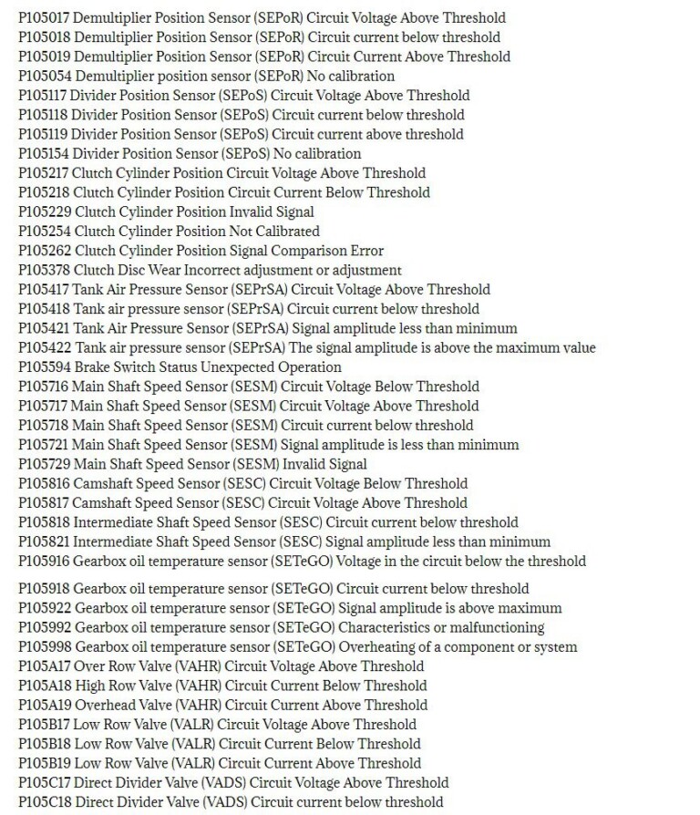 TECU Volvo Truck Fault Codes DTC - DIY & Guides