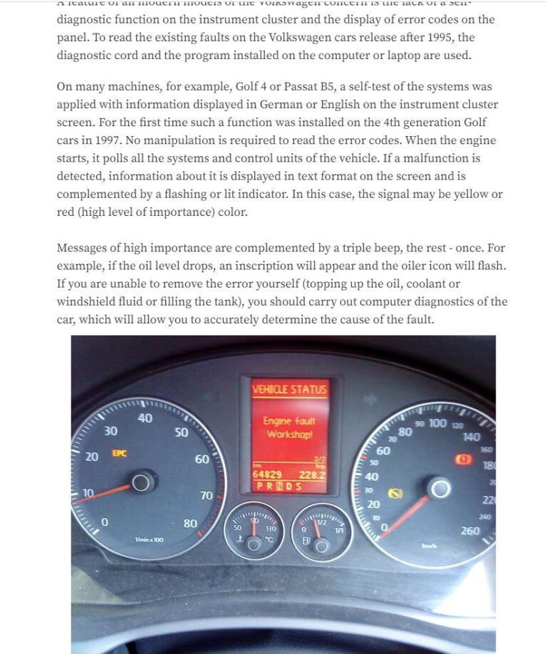 Volkswagen Fault Codes - DIY & Guides