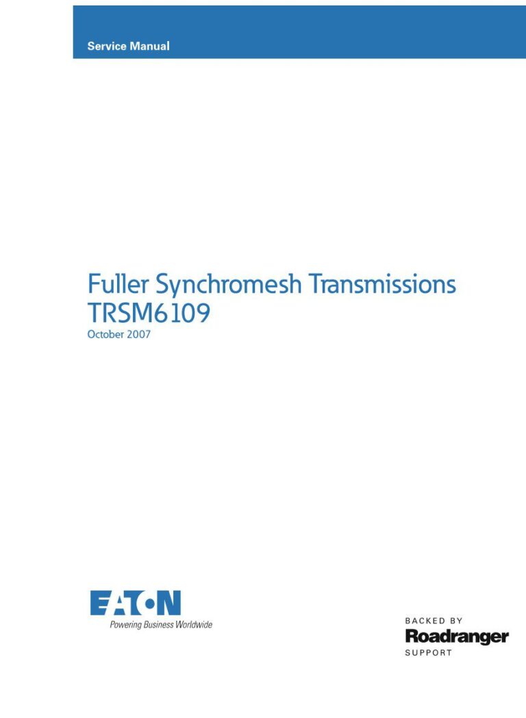 Eaton FSO-6109A Transmission Service Manual - DIY & Guides