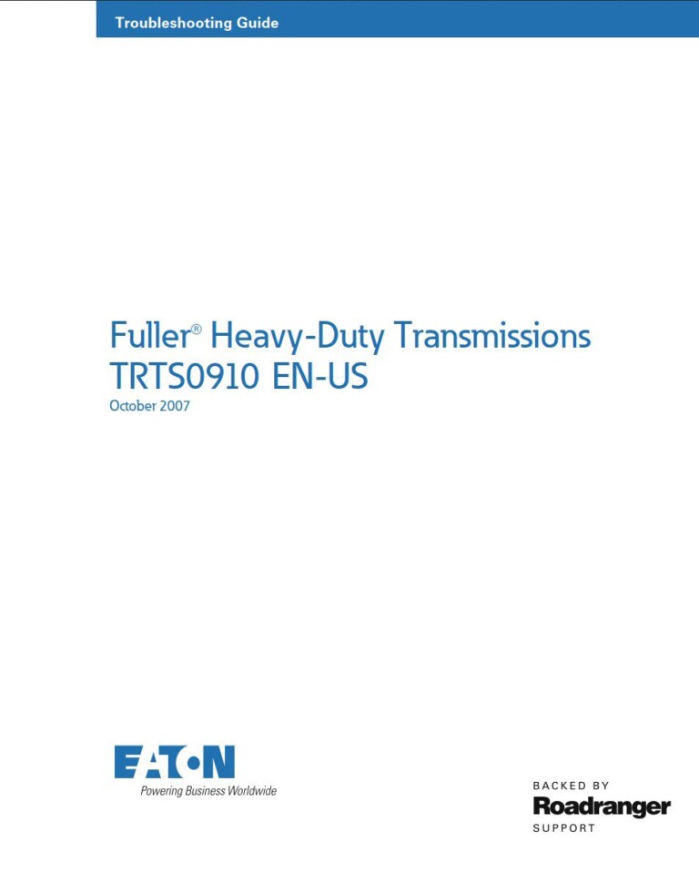 Eaton Fuller 18 Speed Transmission Service Manual - DIY & Guides