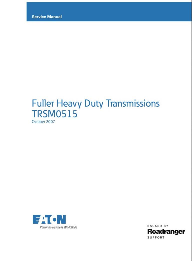 Eaton RT-6610 Series Transmission Service Manual - DIY & Guides