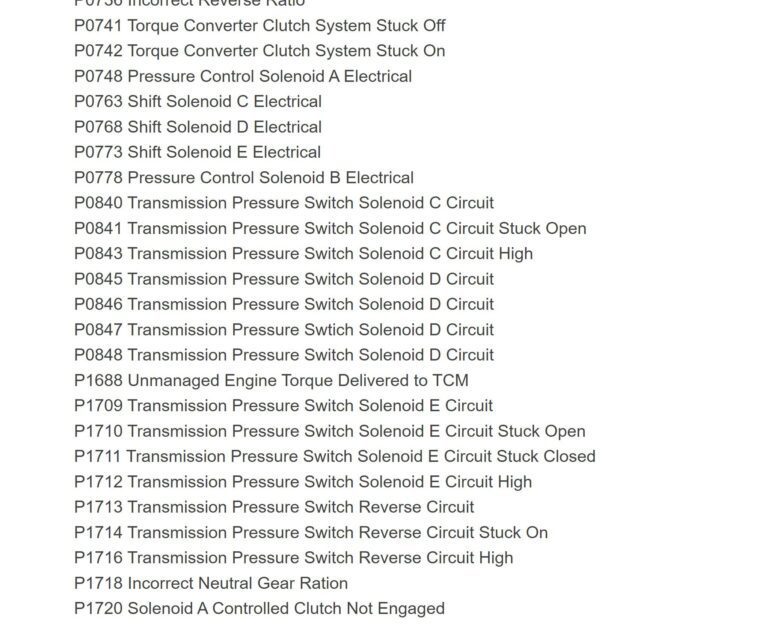 Fault code list for Allison 1000/2000/24000 Series Electronic Controls ...