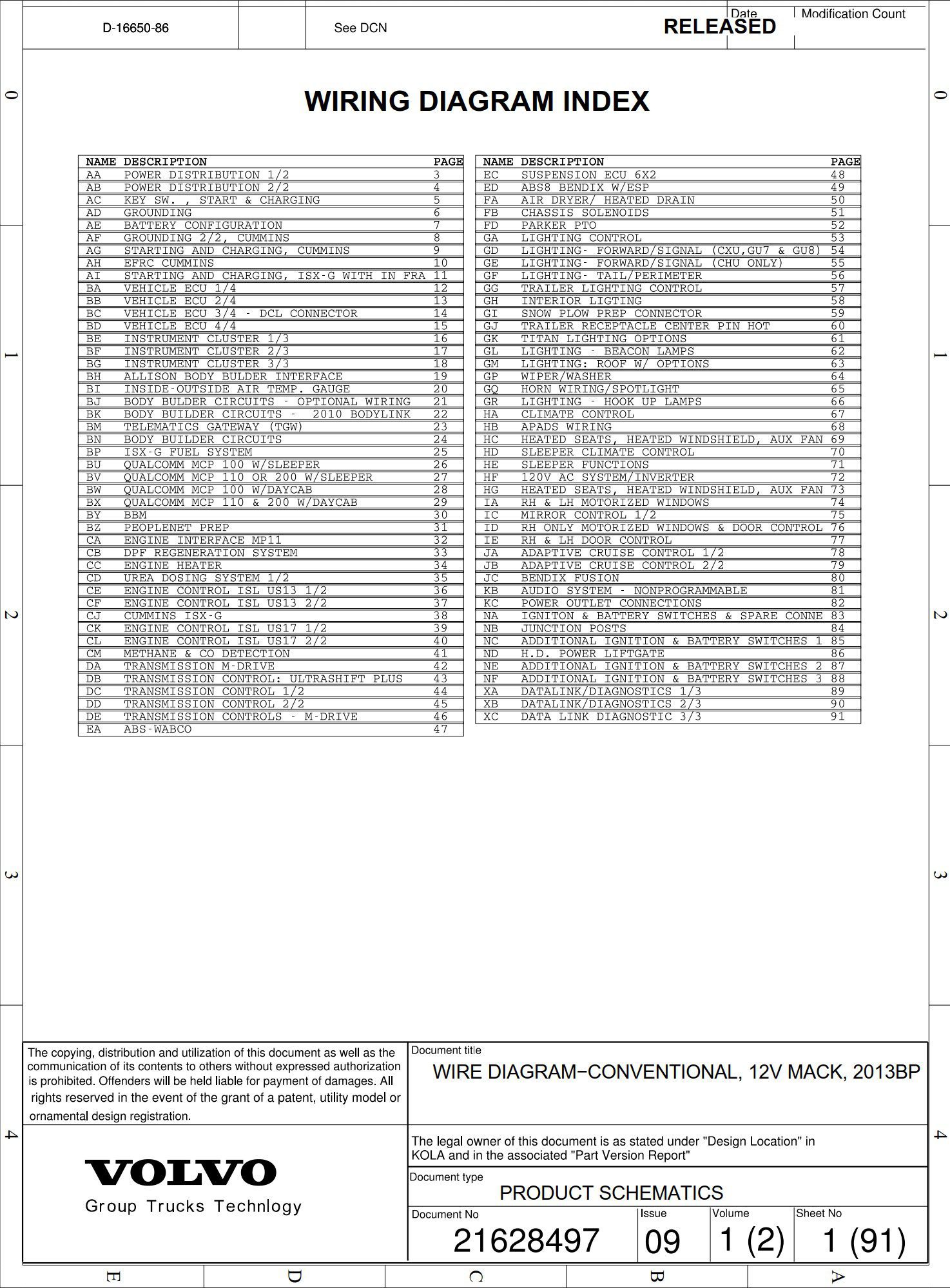 WIRE DIAGRAM-CONVENTIONAL, 12V MACK, 2013BP - DIY & Guides