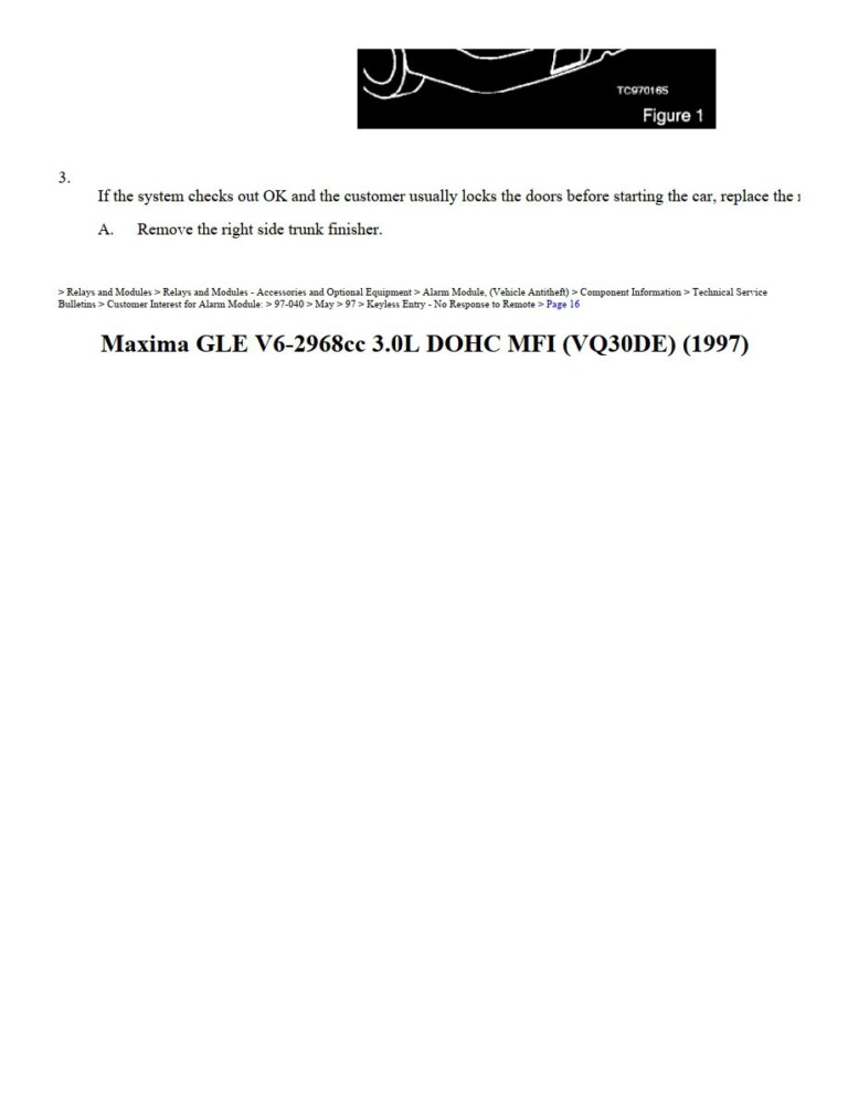 Nissan Maxima 1997 3.0L DOHC MFI (VQ30DE) Workshop Manual