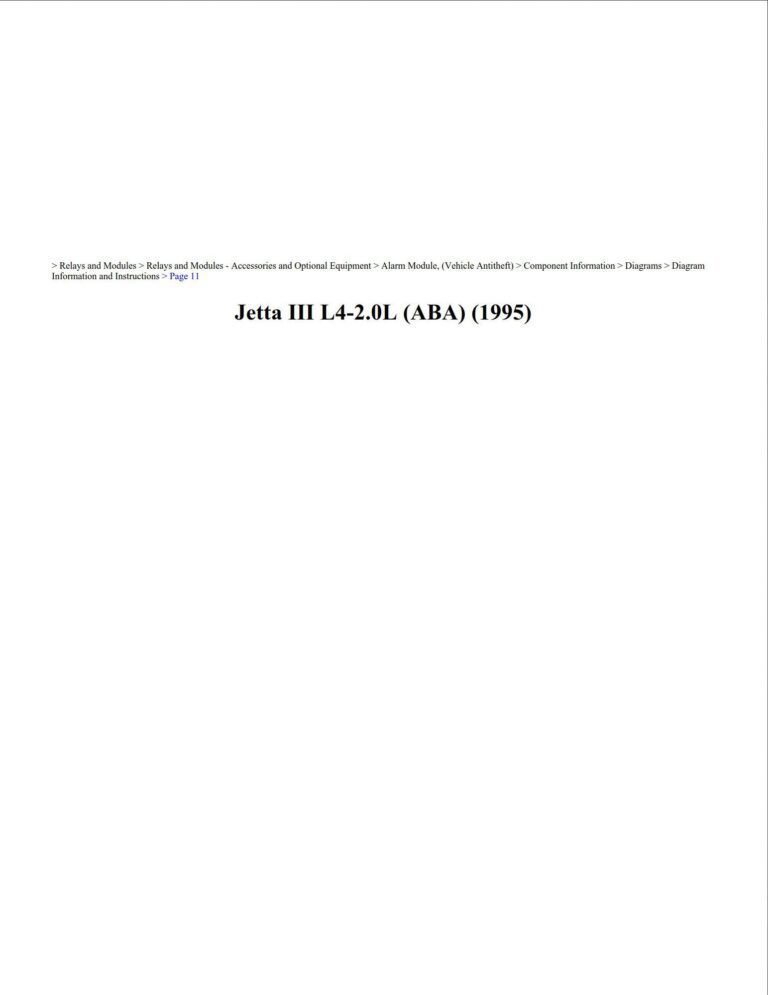 Volkswagen Jetta 1995 2.0L Workshop Manual: Maintenance and Repair Guide