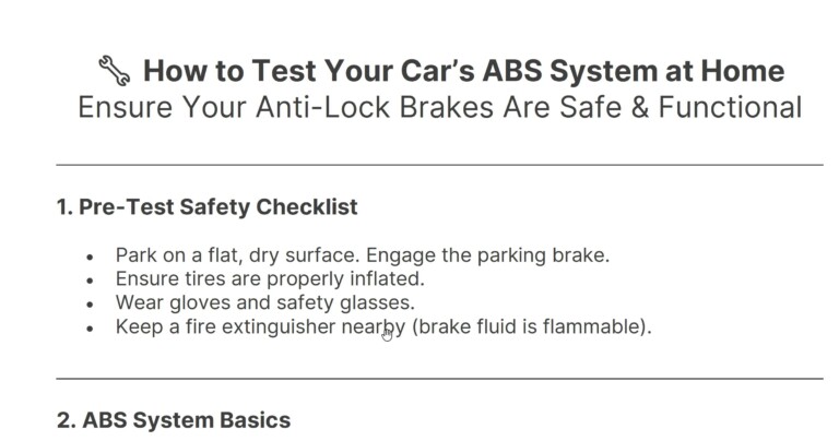 How to Test Your Car’s ABS System at Home 🚗⚠️ - DIY & Guides