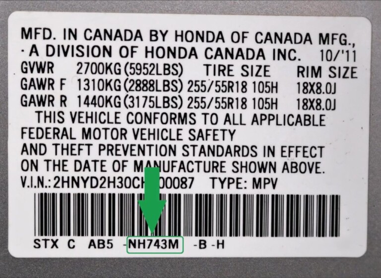 Acura Paint Codes: How to Locate and Decode Your Vehicle’s Color - DIY ...