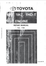 TOYOTA 1PZ, 1HZ, 1HD-T ENGINE REPAIR MANUAL (RM172E) - DIY & Guides