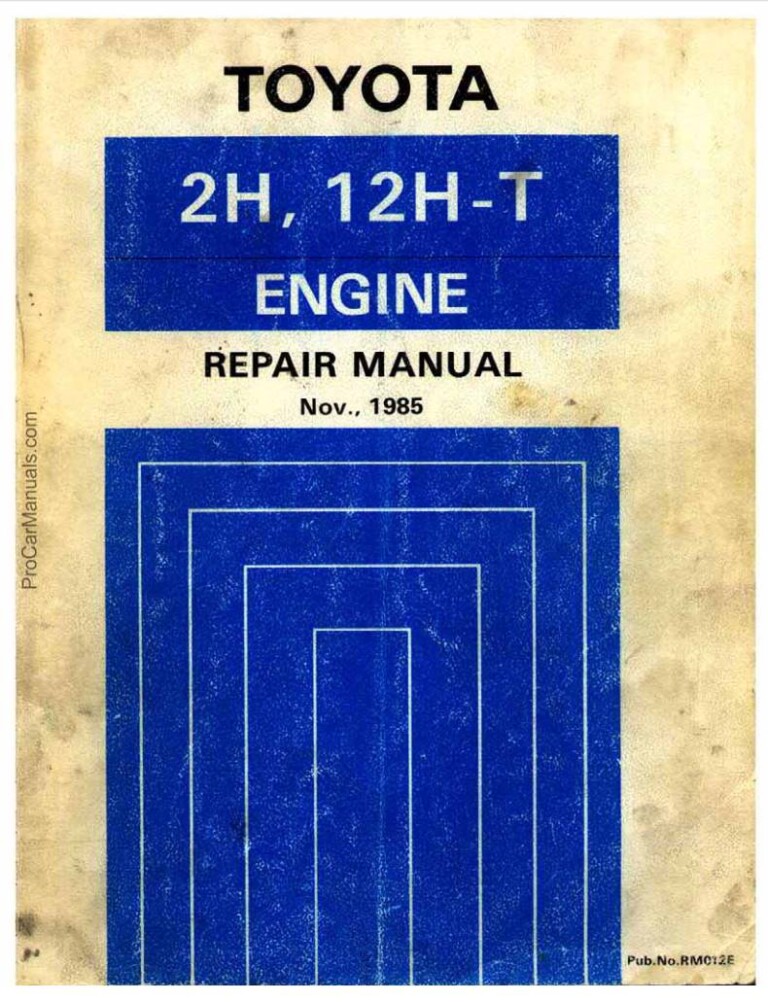 Toyota 2H 12H-T Engine Factory Repair Manual - DIY & Guides