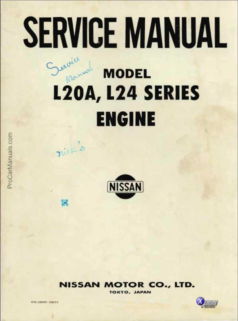 Nissan Model L20A & L24A Series Engine Service Manual - DIY & Guides