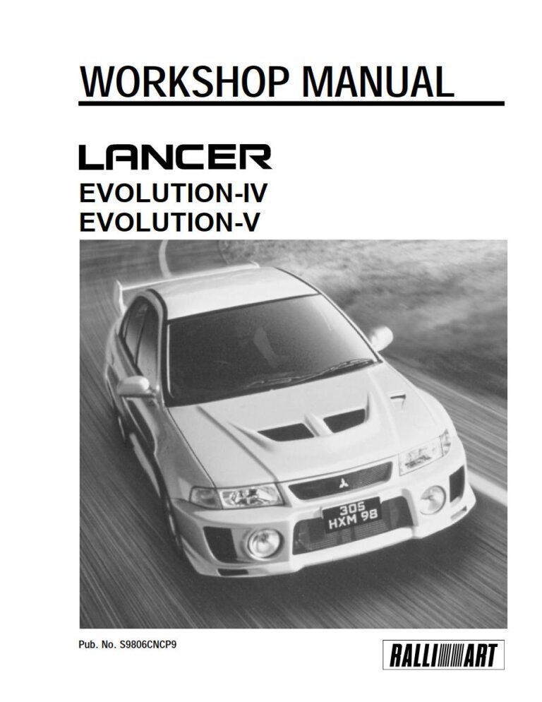 Mitsubishi Lancer Evolution IV Evolution V 1998 Service Repair Manual ...