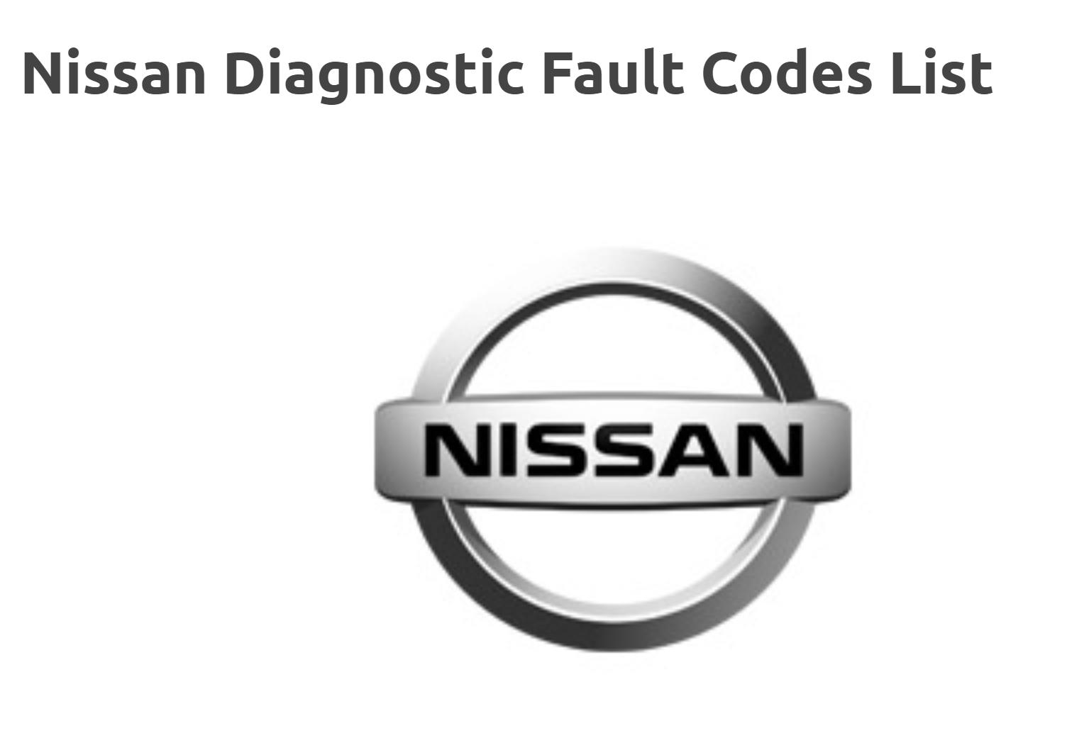 Nissan Diagnostic Trouble Codes PDF Download Nissan Diagnostic Trouble Codes PDF Download