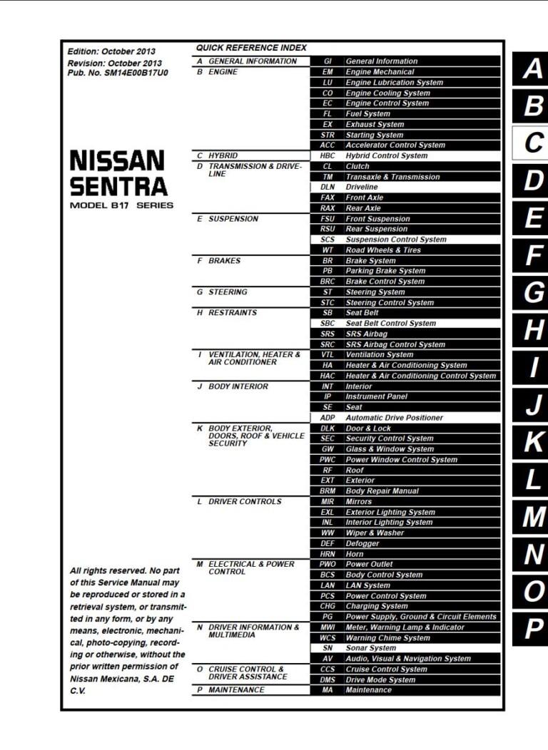 Download Nissan Sentra Service Manuals PDF - Factory Repair Manuals