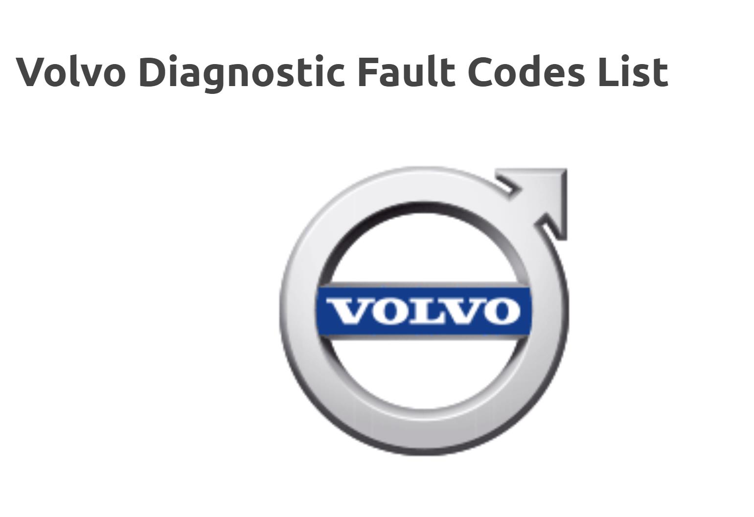 Volvo Diagnostic Trouble Codes PDF For FREE