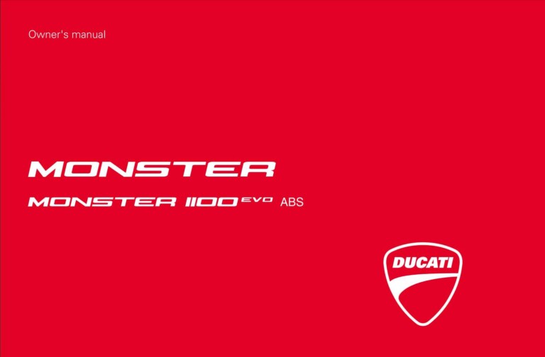 Ducati M1100 EVO Abs 2012 Owner’s Manual - DIY & Guides