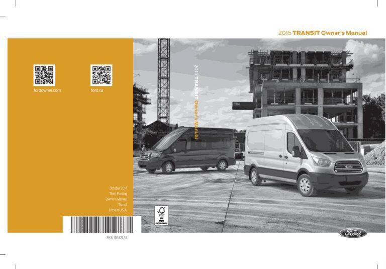 Ford Transit 2015 Owner’s Manual - DIY & Guides