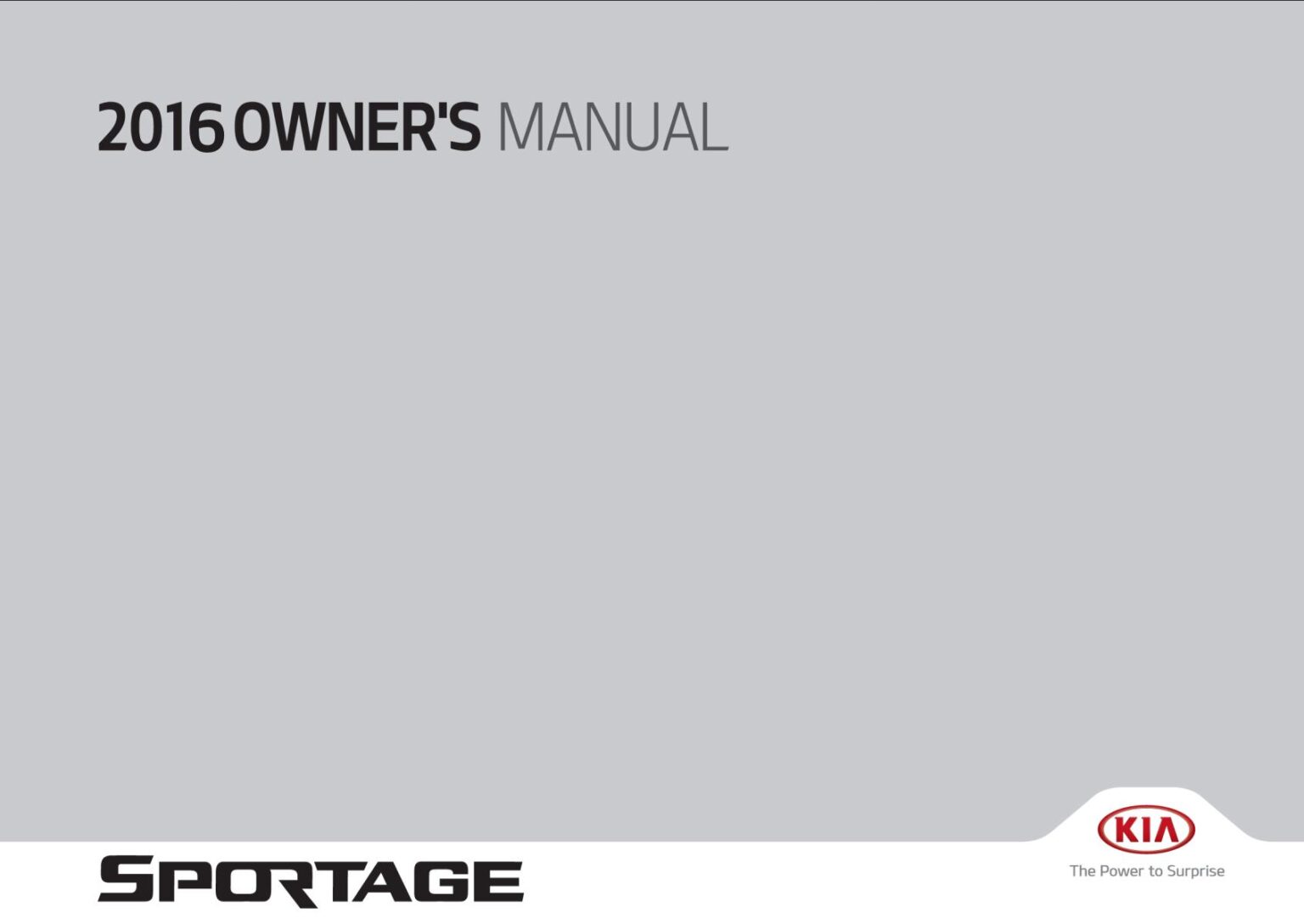 PDF ONLINE - KIA Sportage 2016 Owner’s Manual - DIY & Guides
