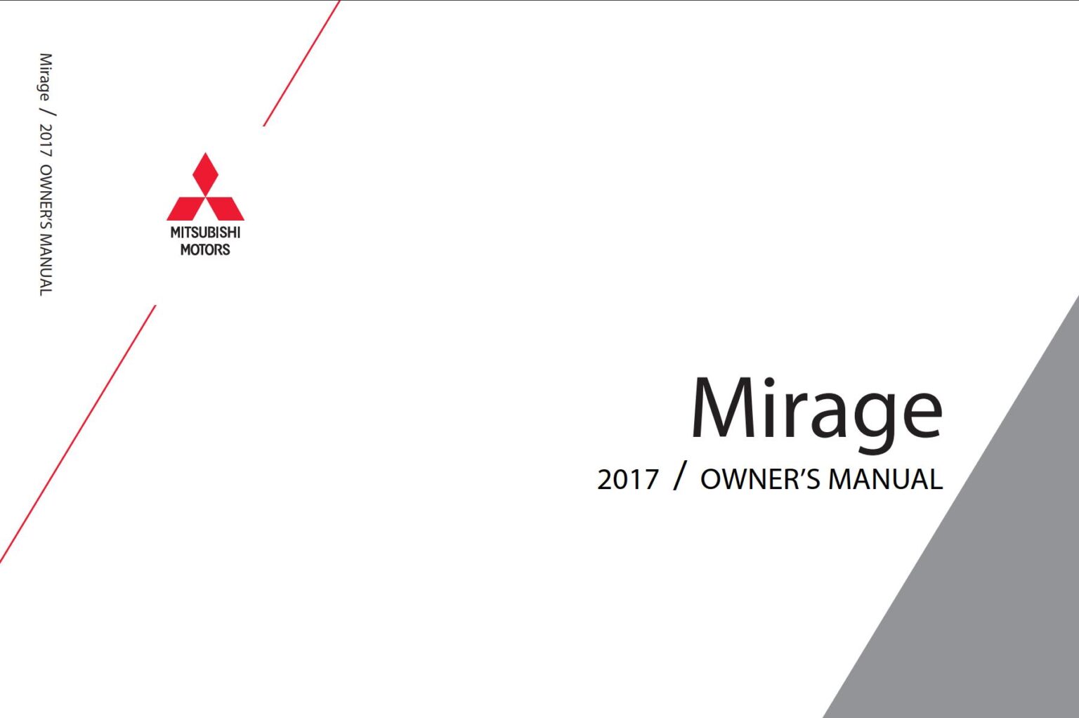 Mitsubishi Mirage 2017 Owner’s Manual - DIY & Guides